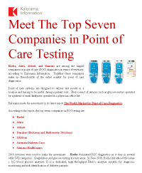 White Paper: Meet the Top Seven Companies in POC Diagnostics